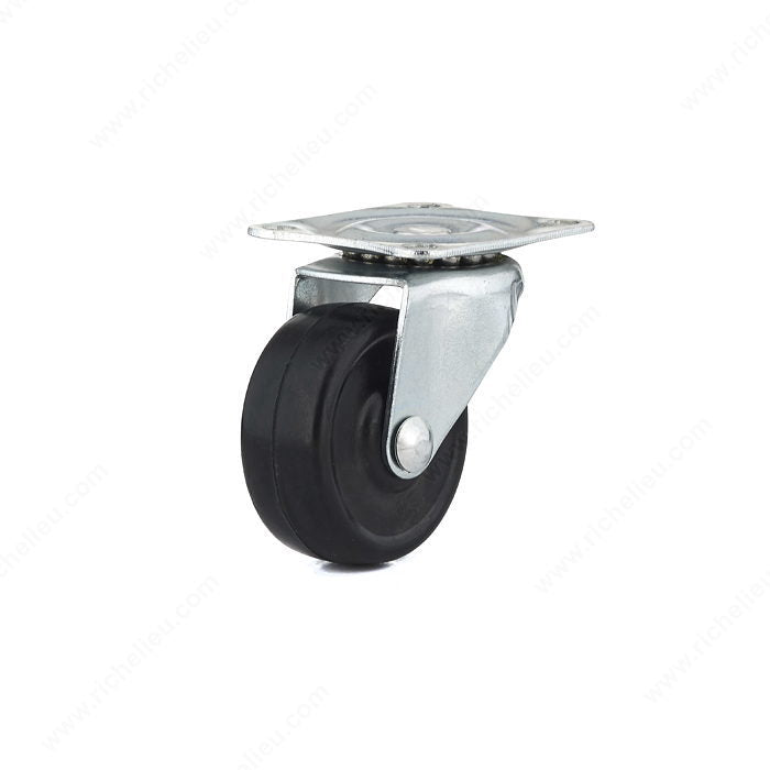 Richelieu Hardware Industrial Black General-Duty Rubber Casters 1-9/16 ...